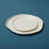 Tam Stoneware Flat Dinner Plate, Pearl, Set of 4 – Be Home