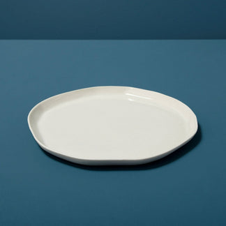 Tam Stoneware Flat Dinner Plate, Pearl, Set of 4 – Be Home