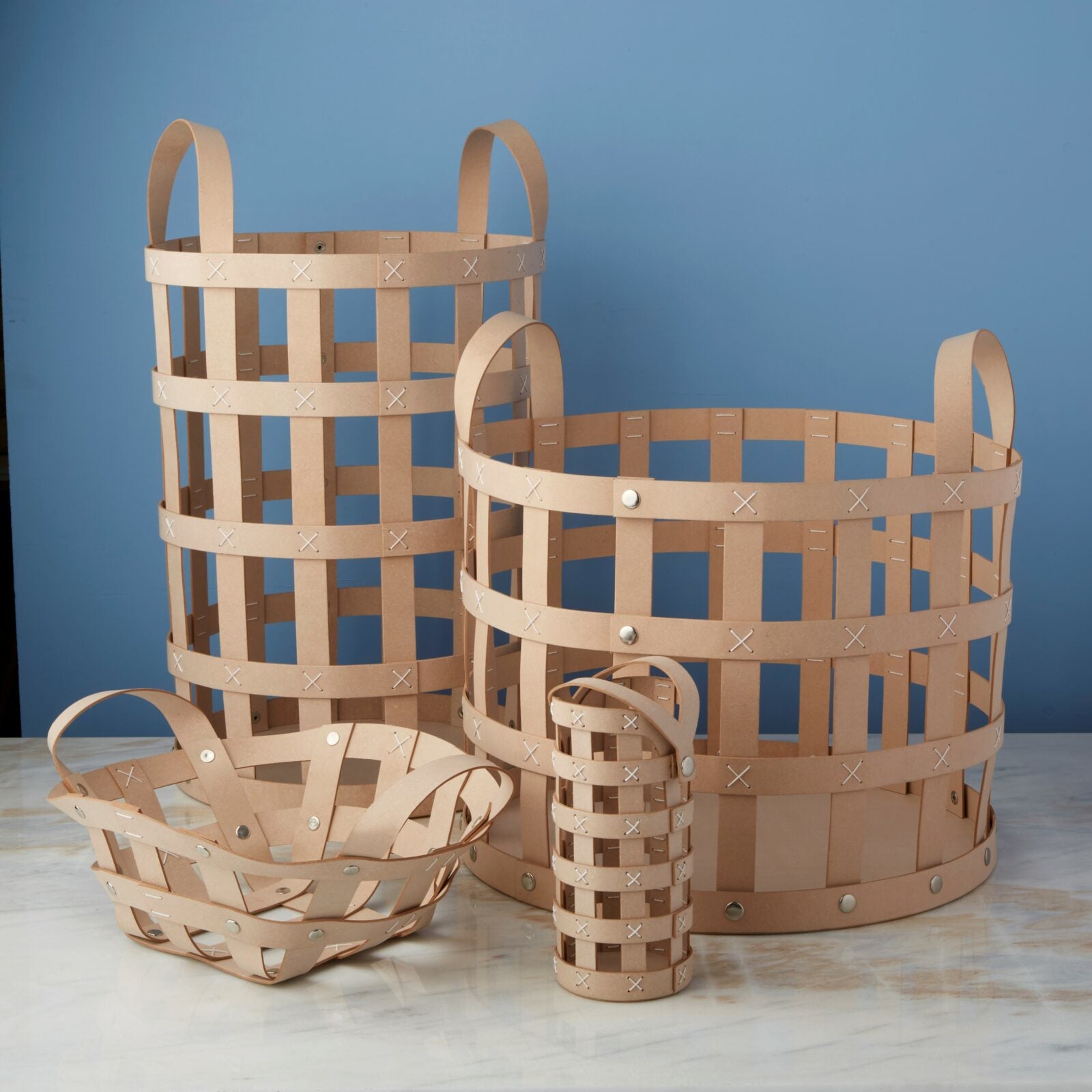 Pali Recycled Leather Everything Basket – Be Home