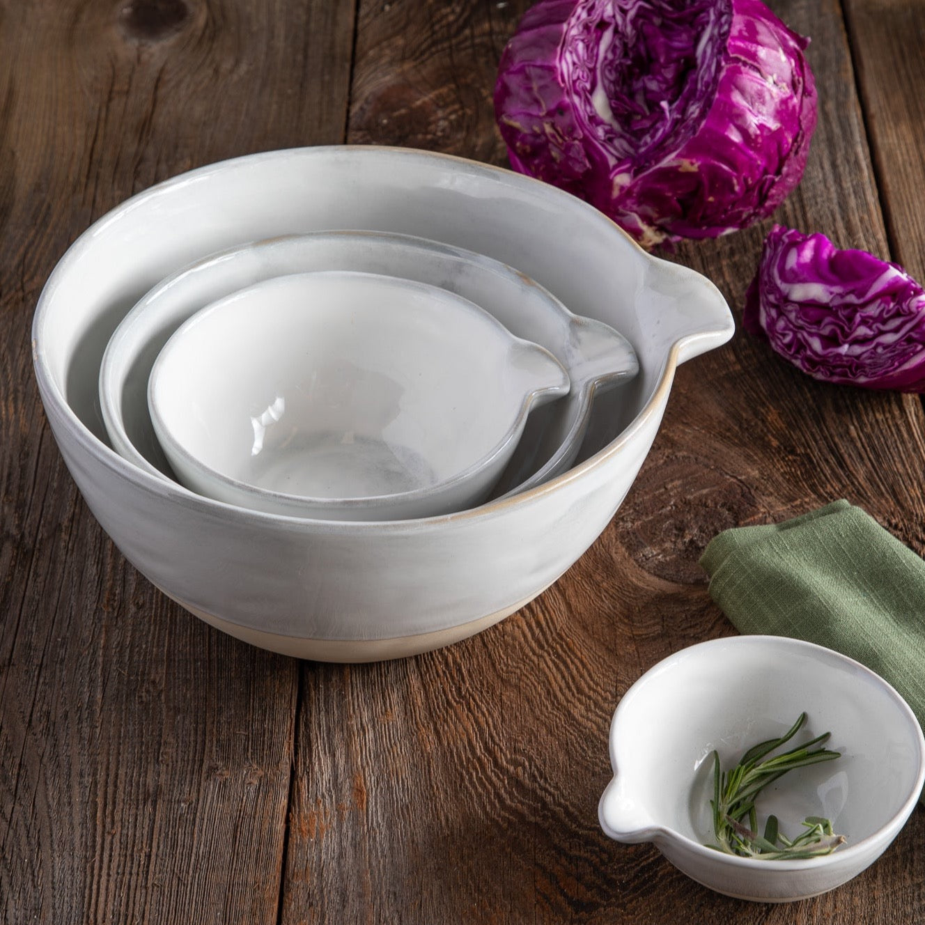 Stoneware Nested Mixing Bowls Set – Be Home