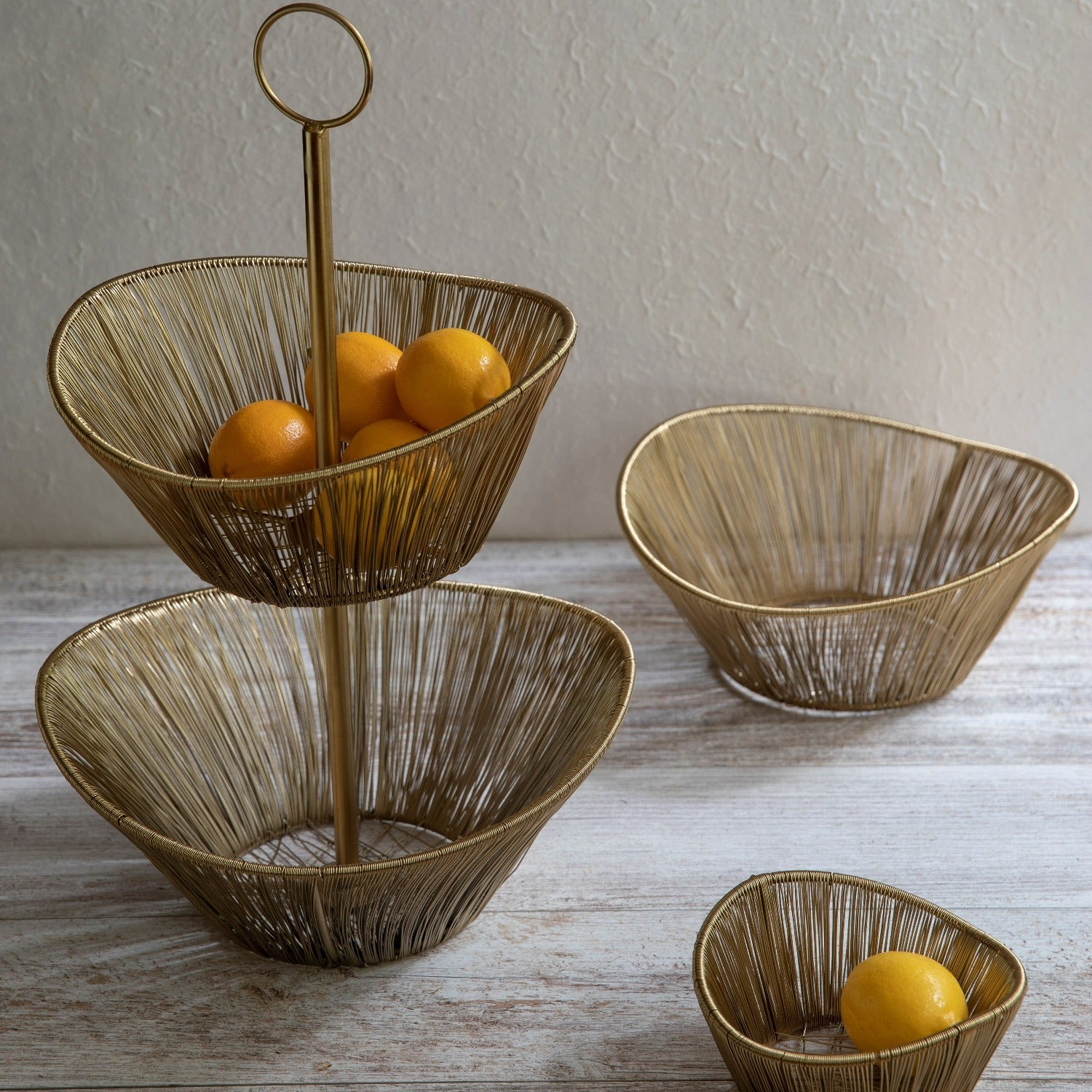 Gold Rhythm Wire Basket – Be Home